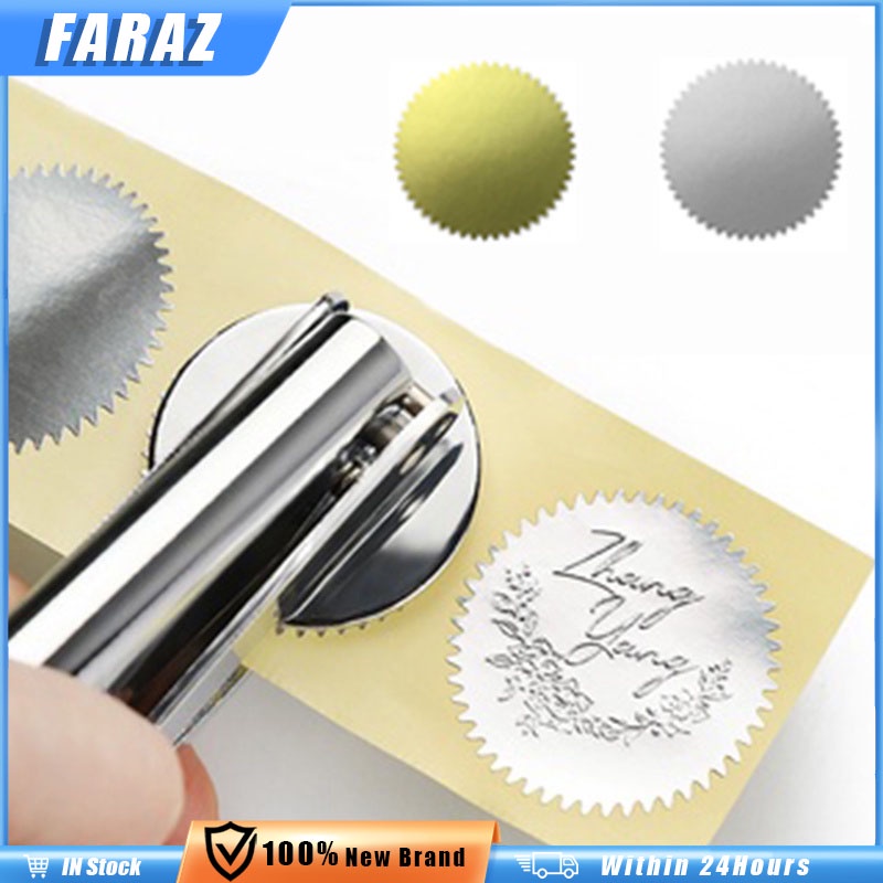 100Pc 45MM Round Gear Foil Seal Sticker Silver/Gold Label Embosser Seal ...