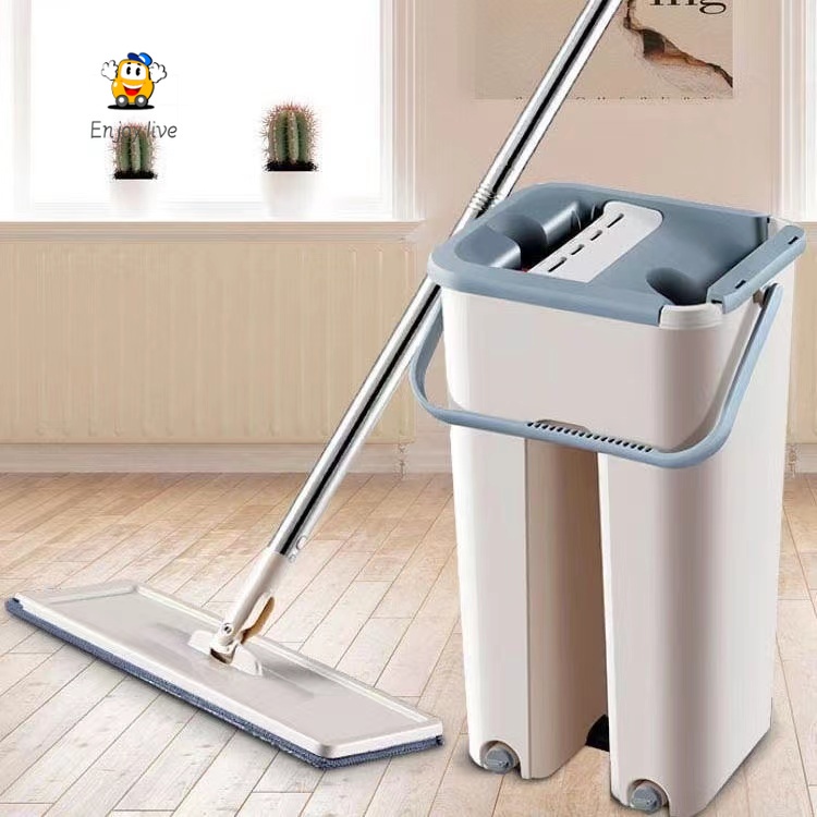 Flat Mop Self Wash Squeeze Dry Floor Mop 2in1 360 Spin Mop With Bucket ...