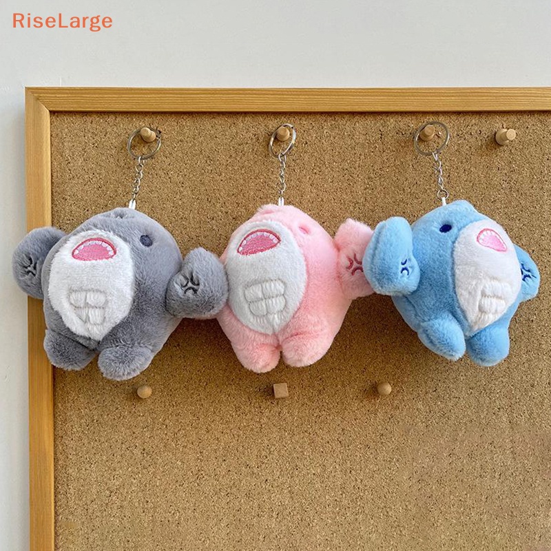 [RiseLarge] Cartoon Cute Creative Plush Muscle shark Doll keychain ...