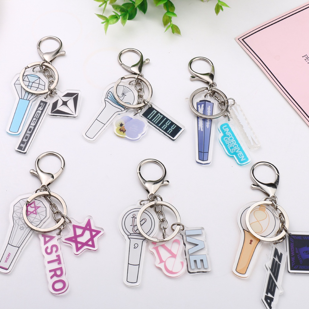 Kpop Nmixx Ive Ateez Astro 3-piece Keychain Set Bag Charm | Shopee ...