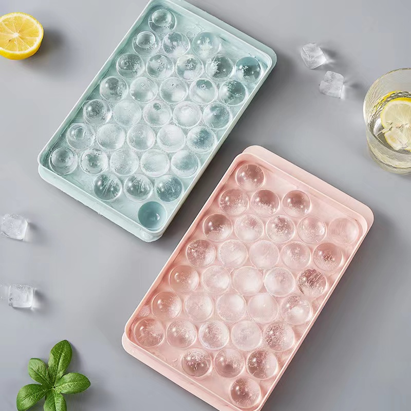 Compartment Round Ice Cube Shaper with Square Lid DIY Freeze Mold ...