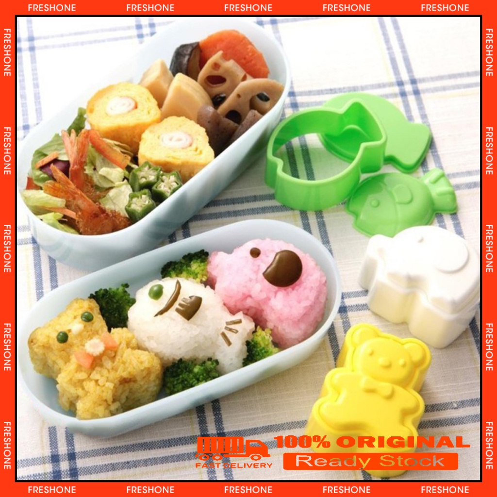 FreShone- 3Pcs/Set Bear Design Sushi Mold for Kindergarten Fish Pattern ...