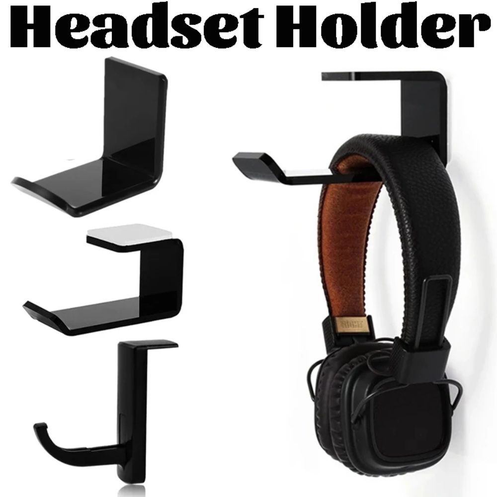 Headphone Holder Stand Adhesive Wall Mounted Headset Hanger Wall Hook ...