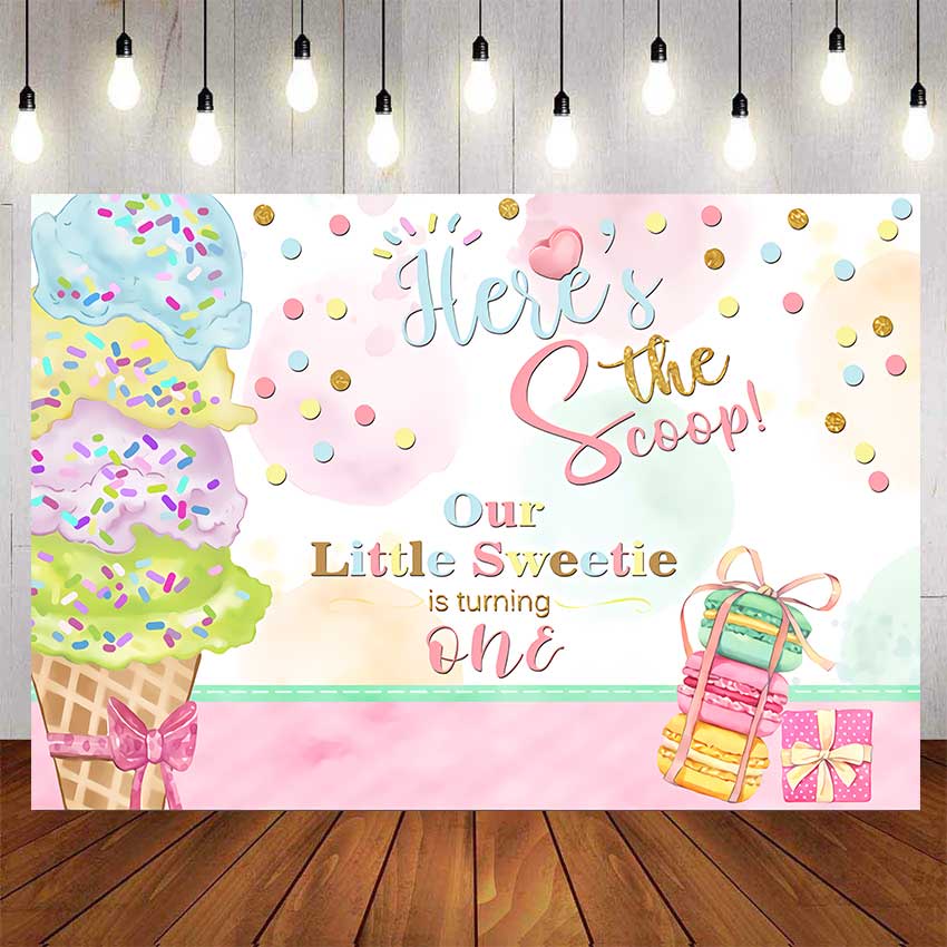 Sweetie Candy Ice Cream Birthday Backdrop For Photography Baby Shower ...