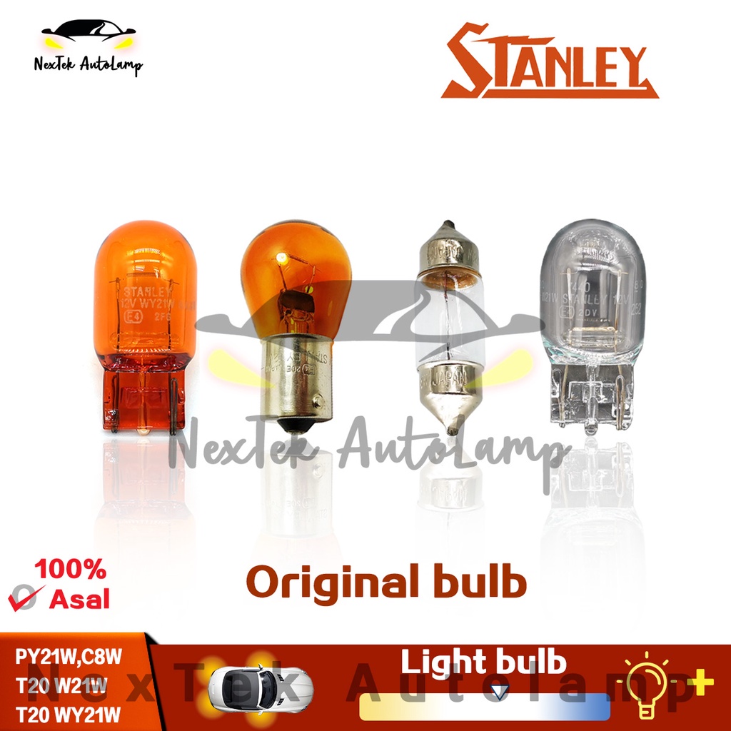 STANLEY PY21W T20 W21W WY21W C8W 12V Amber Light Standard Original ...