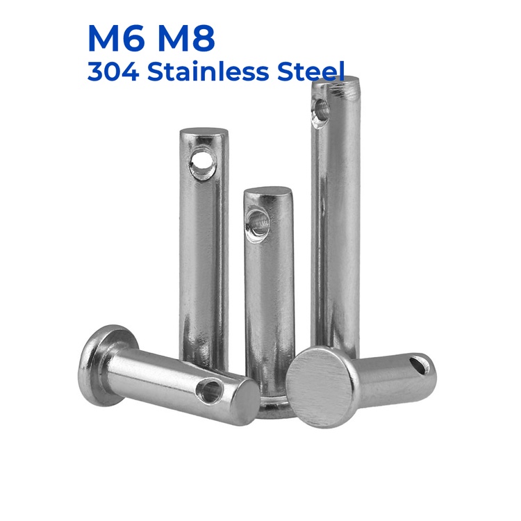 M6 M8 GB822 304 Stainless Steel Axis Pin with Hole Pin Shaft Cotter Pin ...