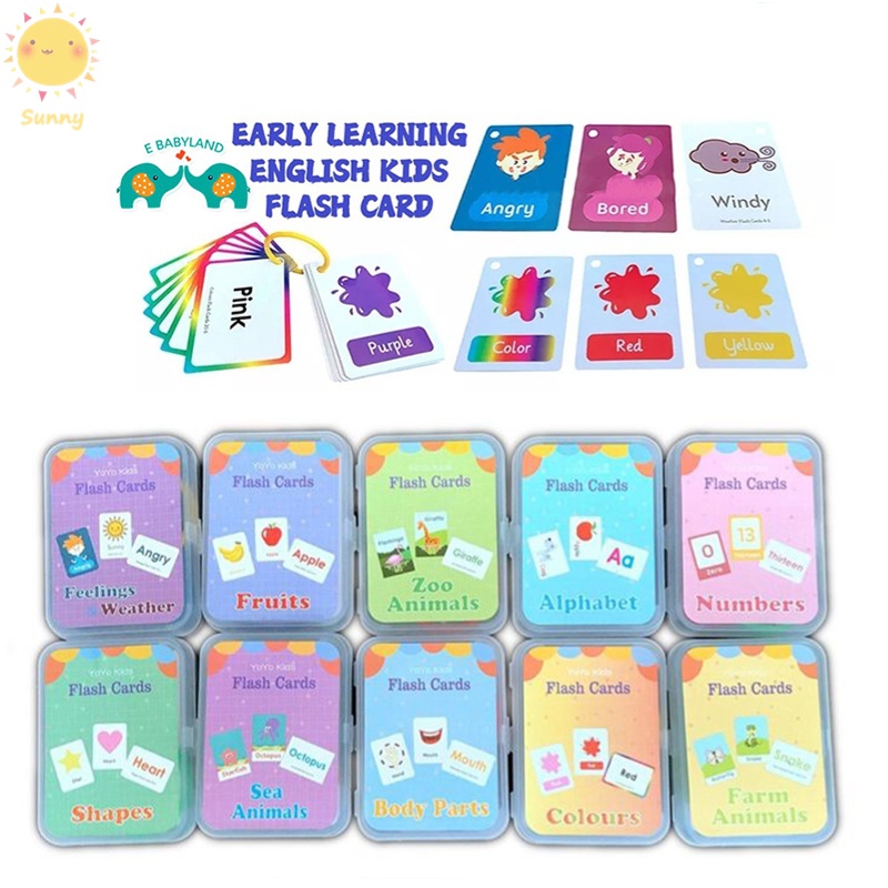 Flash Cards Family Preschool Education Learn English Word Cards for ...