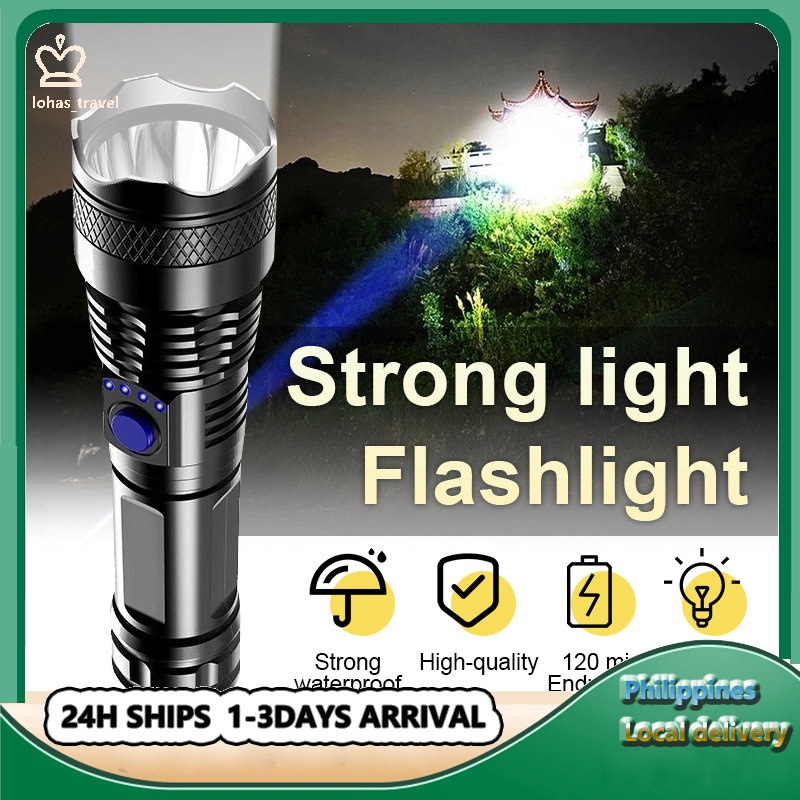 Strong Light Zoom Flashlight Outdoor Multi-Function Portable Household ...