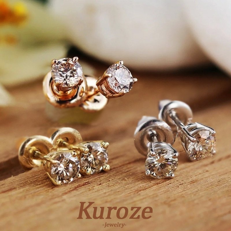 Kuroze New Four-Claw Gold-Plated Micro-Inlaid round Diamond Zircon 6mm ...