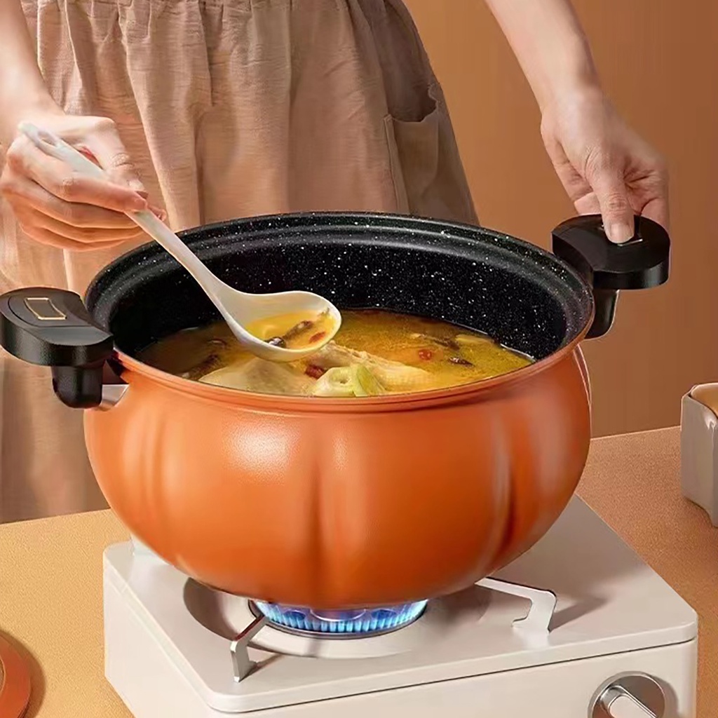 Stone Soup Pot Anti Scald Silicone Cover Stockpot Orange 24cm/9.4in ...