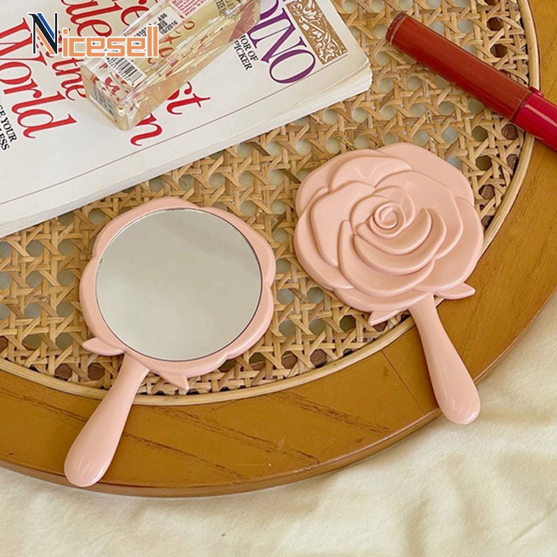 Cute Mirror PortableCreative Rose Pattern Mirrors Mini Lightweight ...