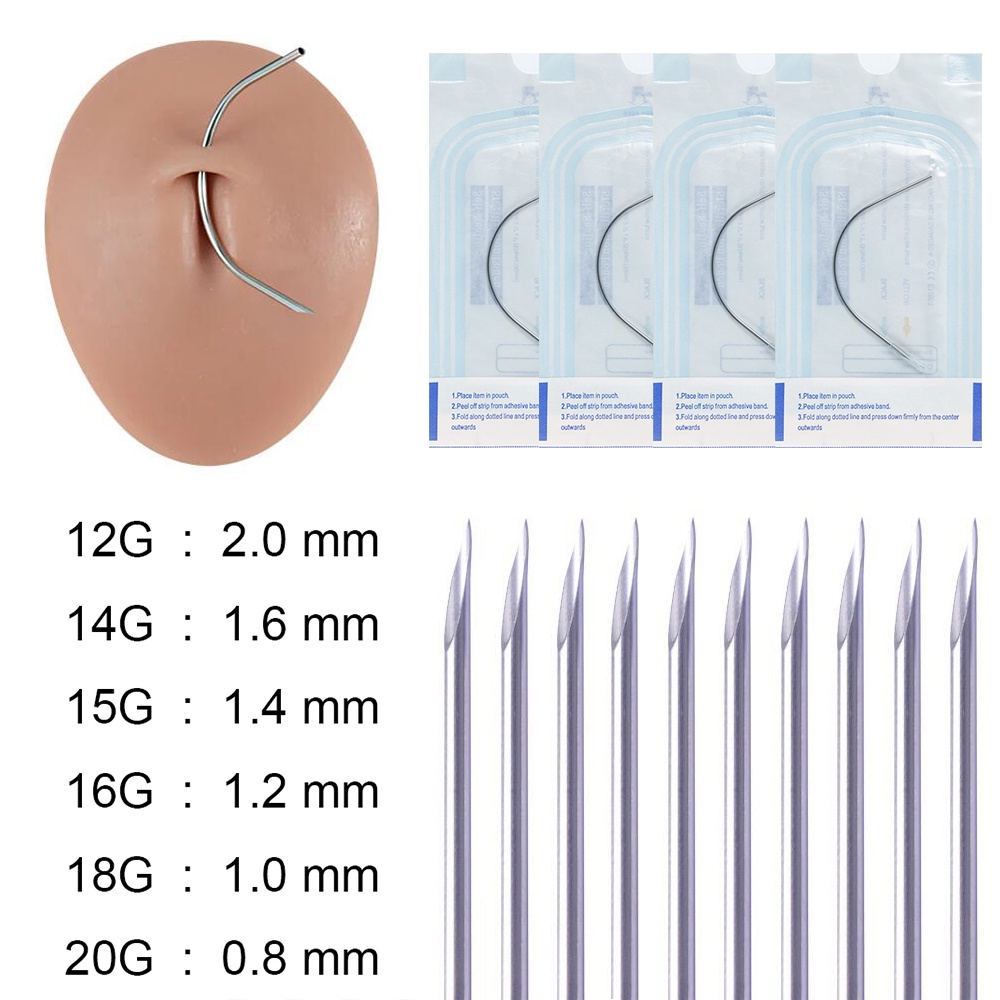 5 20pcs Lot 20g 18g 16g 14g 12g Disposable Curved Belly Piercings Kit