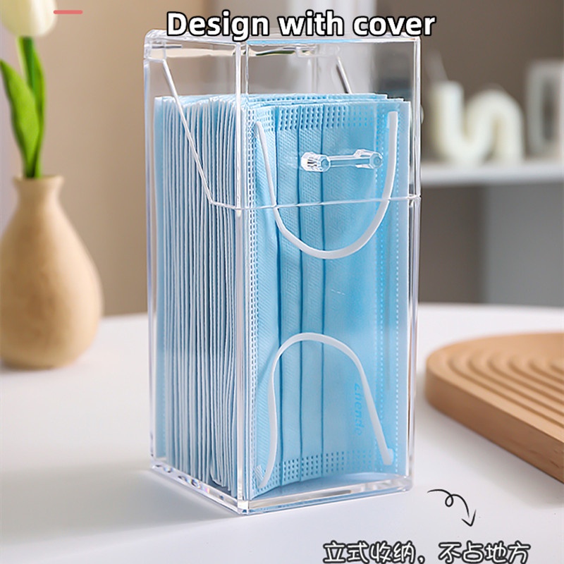 Clear Acrylic Face Mask Storage Box Large Capacity Mask Storage Box ...