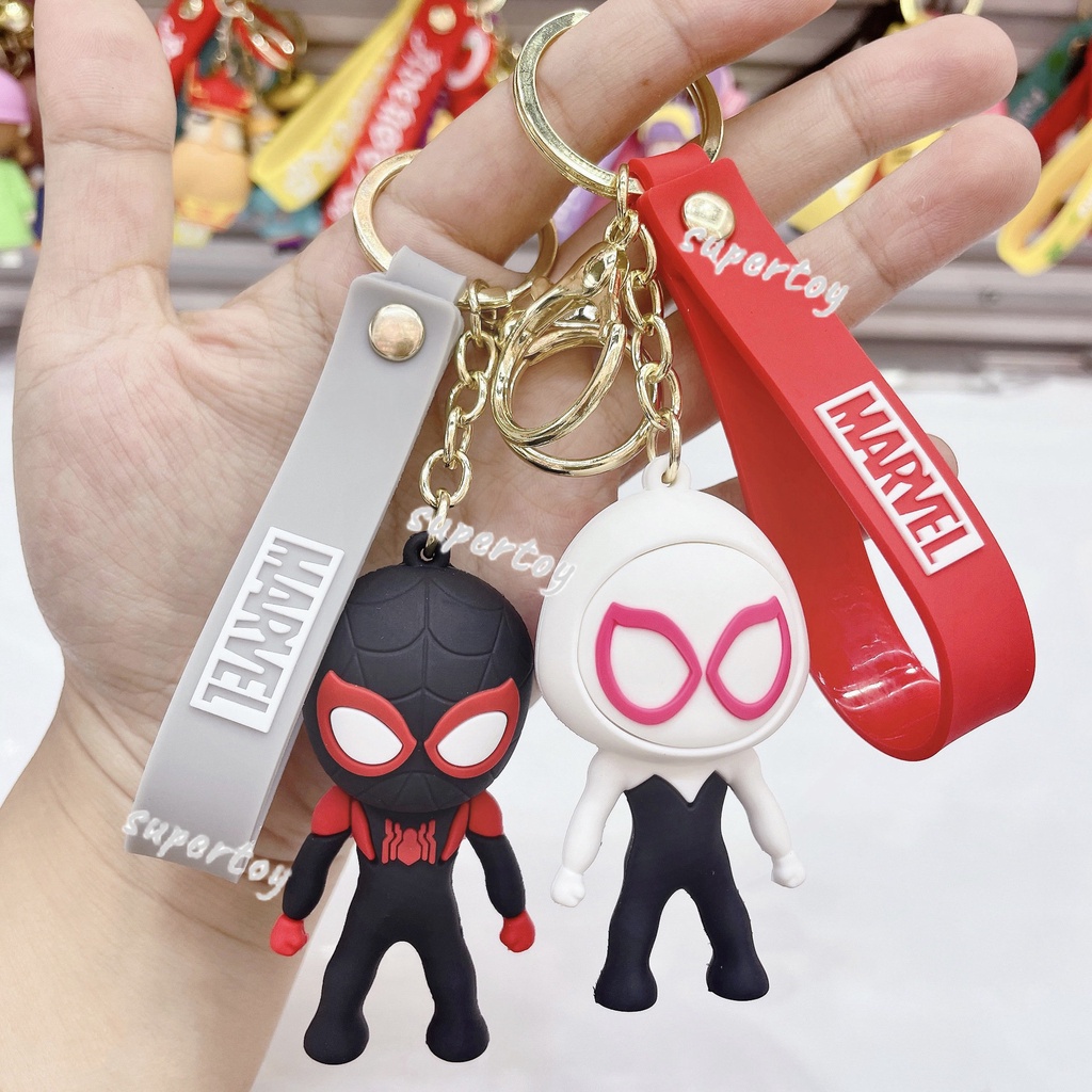 Spider Man Keychain Spider-Man Spider Gwen Marvel for Bag Pendant Cute ...