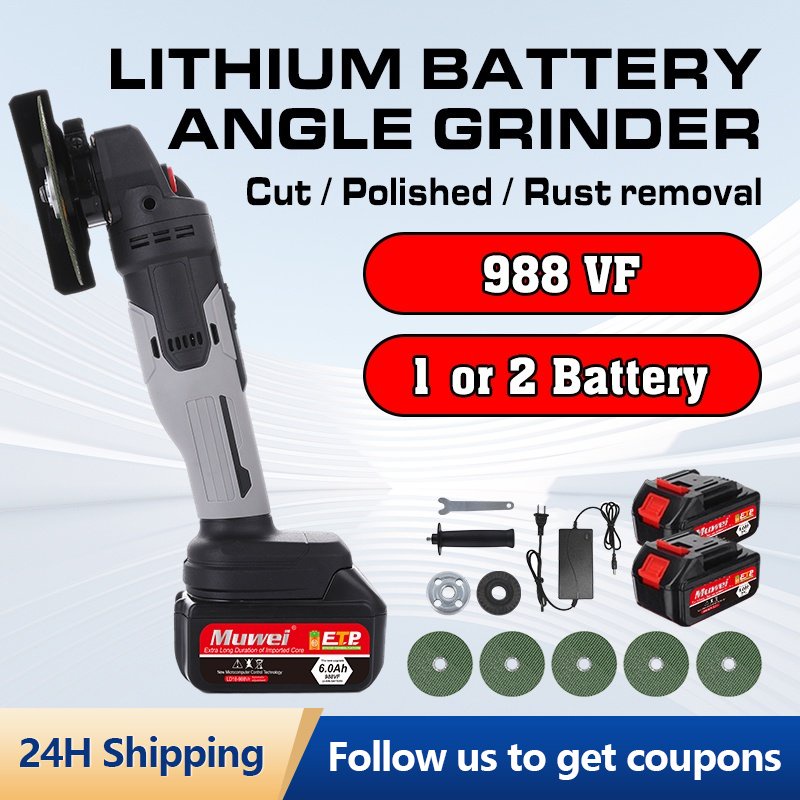 Muwei Cordless Angle Grinder Cutting Polishing Grinding Machine Power ...