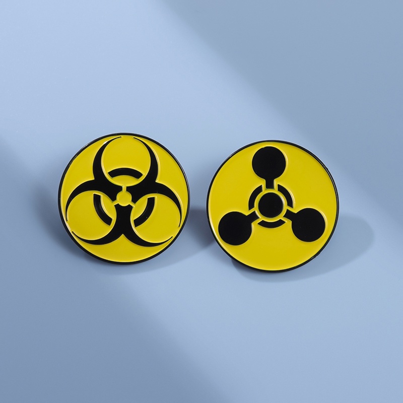 Radiation Enamel Pins Radiological Sign Brooch Hazard Warning ...