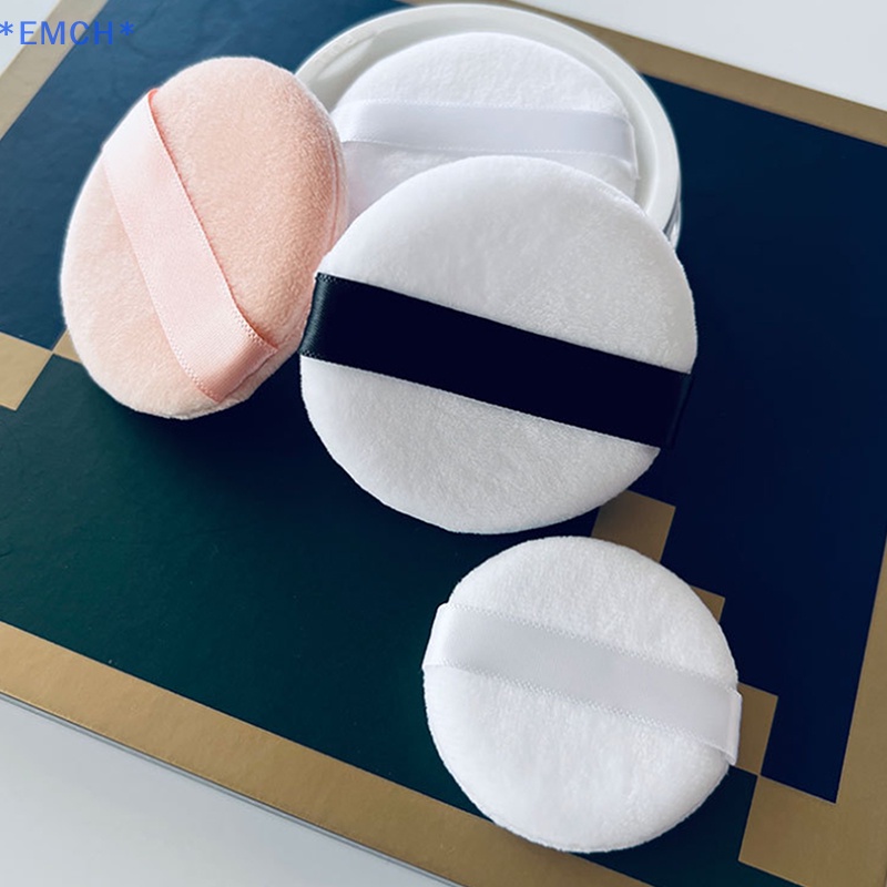 EMCH> Crystal Velvet Powder Foundation Puff Professional Round Shape ...