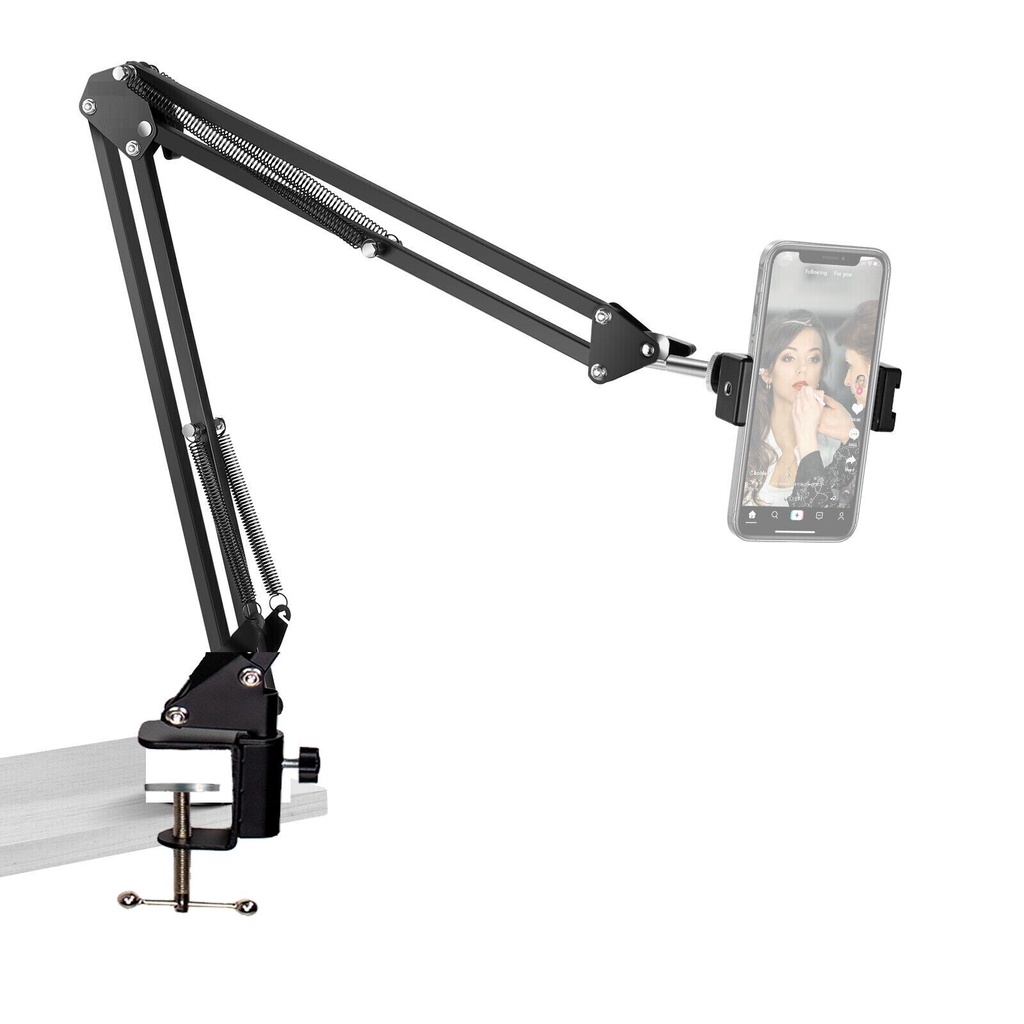 Overhead Phone Mount Stand, Suspension Scissor Arm Stand with C Clamp ...