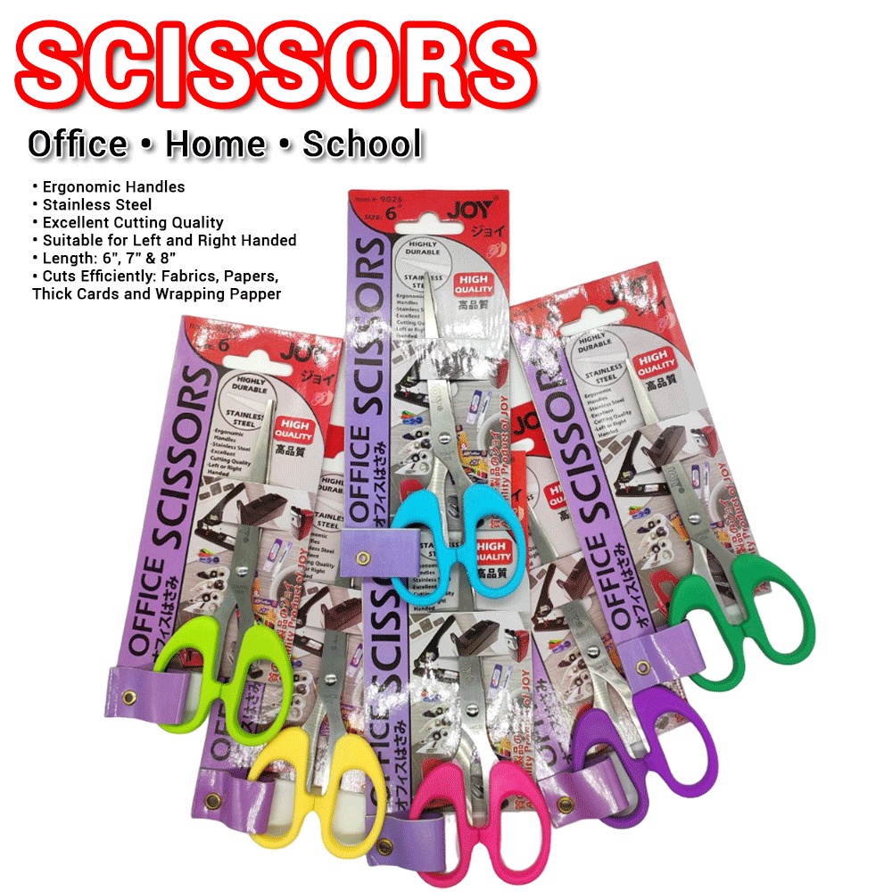 CH3A Joy High Quality Stainless Steel Scissors 8"/ 7"/ 6" Gunting ...