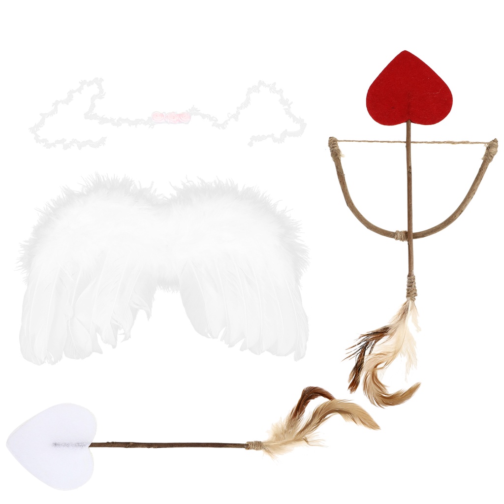 Cupid Wing Baby Angel Bow Costume Wings Headband Prop Newborn Kit Set ...