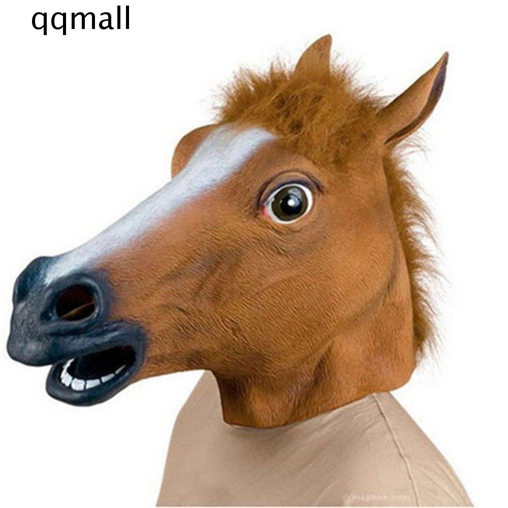 QQMALL BoJack Horseman Head Cover Creative Simulated Horse Mask Cosplay ...
