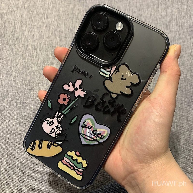 Creative and interesting bread graffiti mobile phone shell ring shell ...