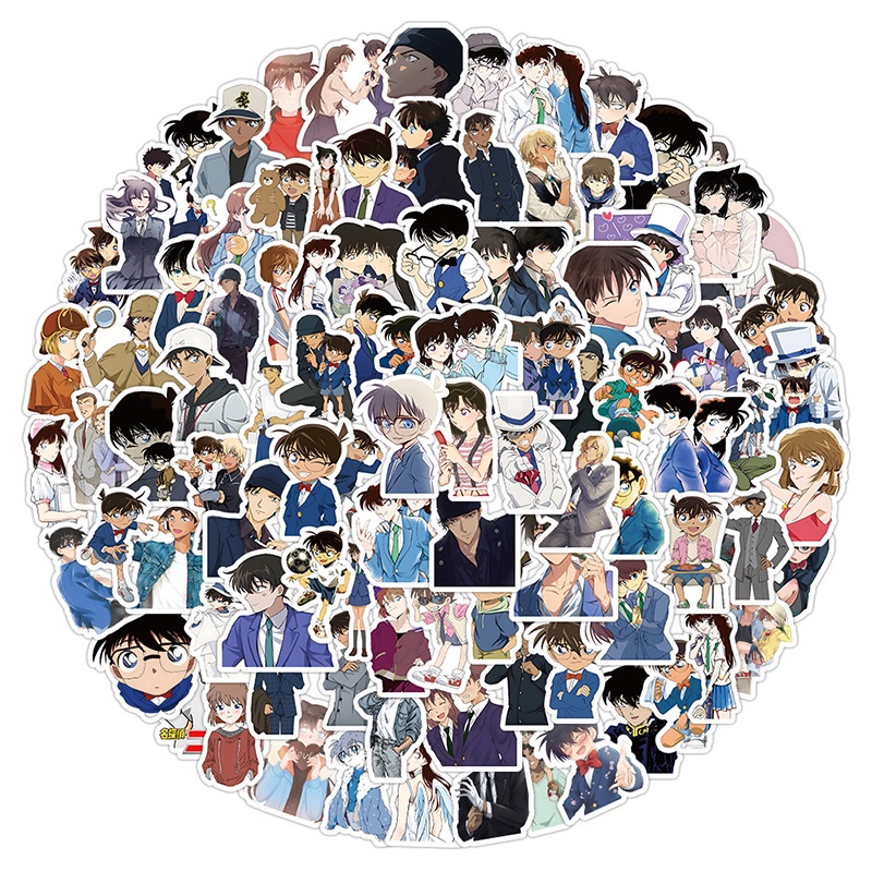 100PCS Anime Detective Conan Waterproof Graffiti Stickers For Helmet ...