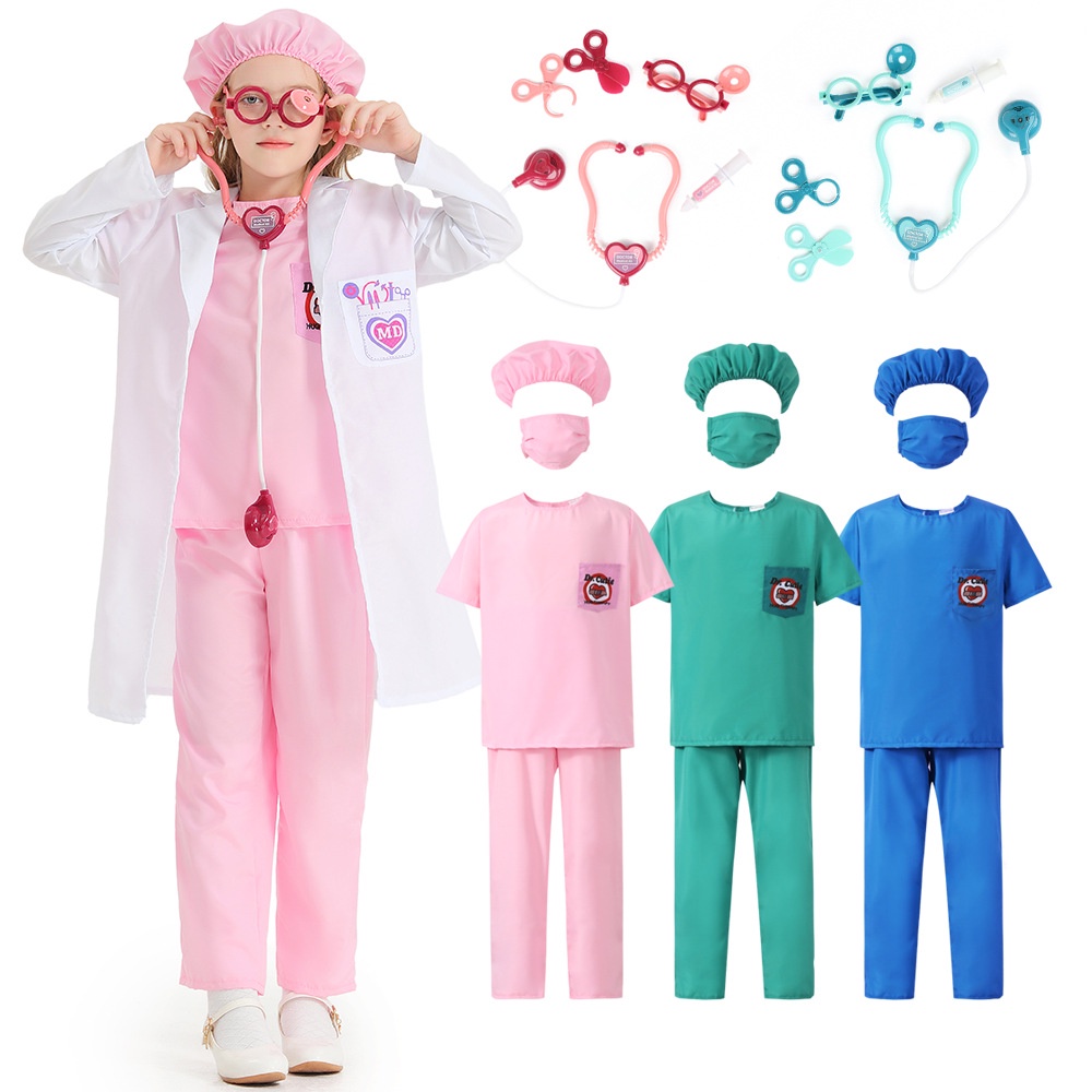 Doctor Medical COS Costume Children Play House Doctor Play Costume ...