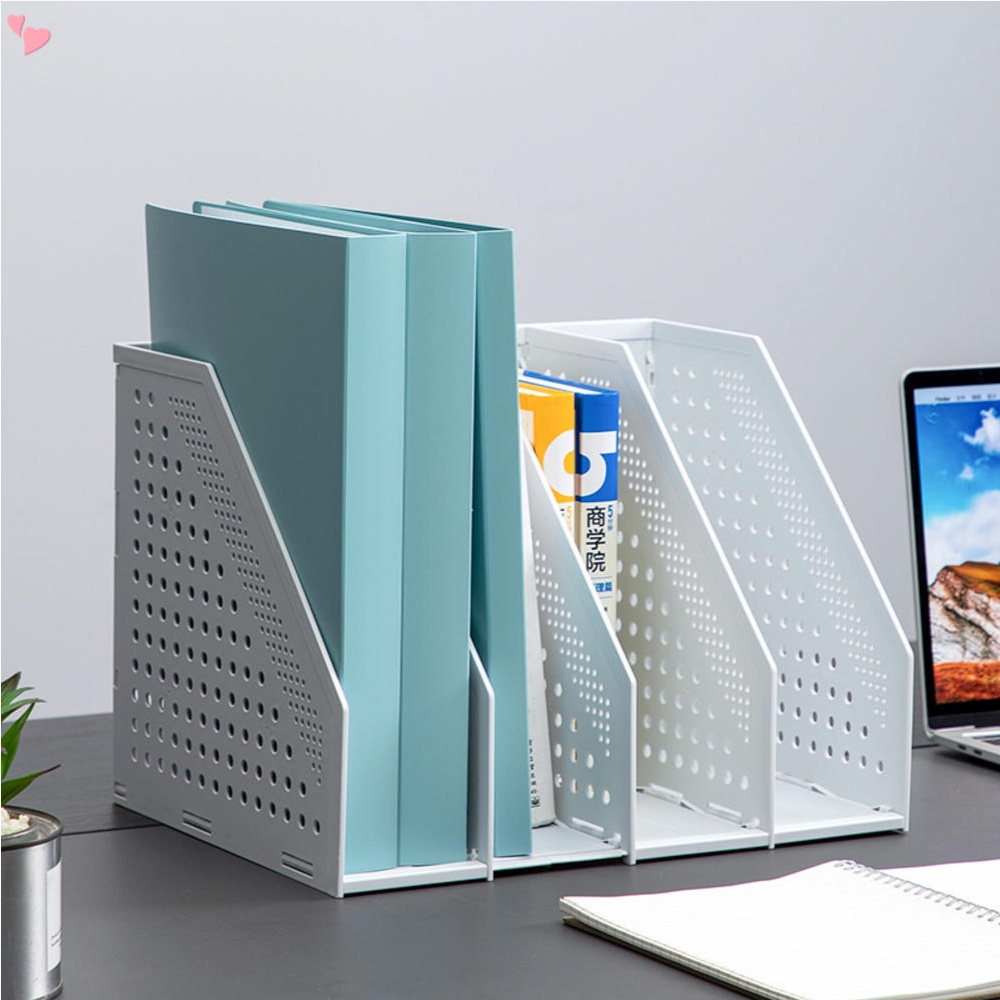 Deli A4 File Holder Folding Bookshelf, 4 Vertical Compartments magazine ...