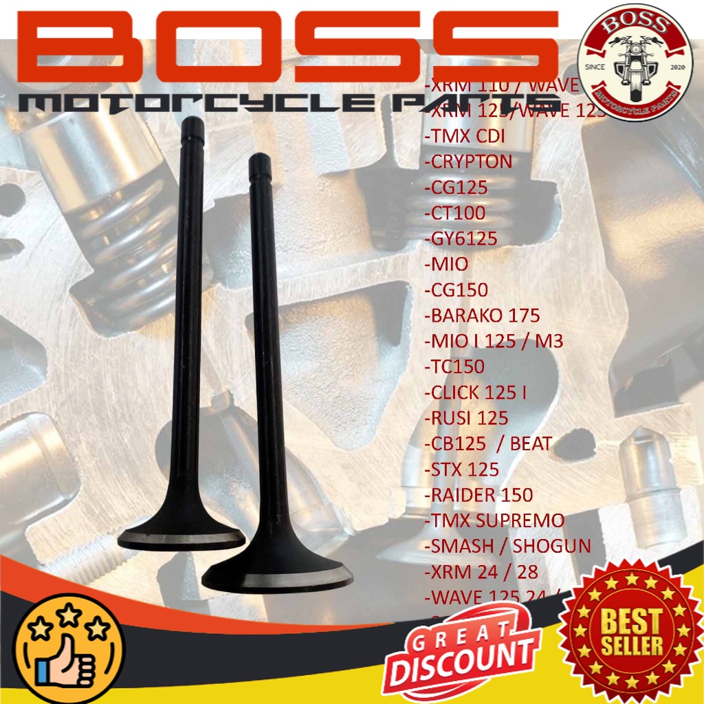 Motorcycle ENGINE VALVE SET(Intake & Exhaust Valve) (EIV) XRM/WAVE ...