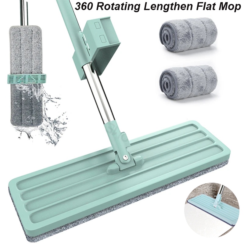 Smart Mop 360 Rotating Lengthen Flat Mop Microfiber Squeeze Mop ...