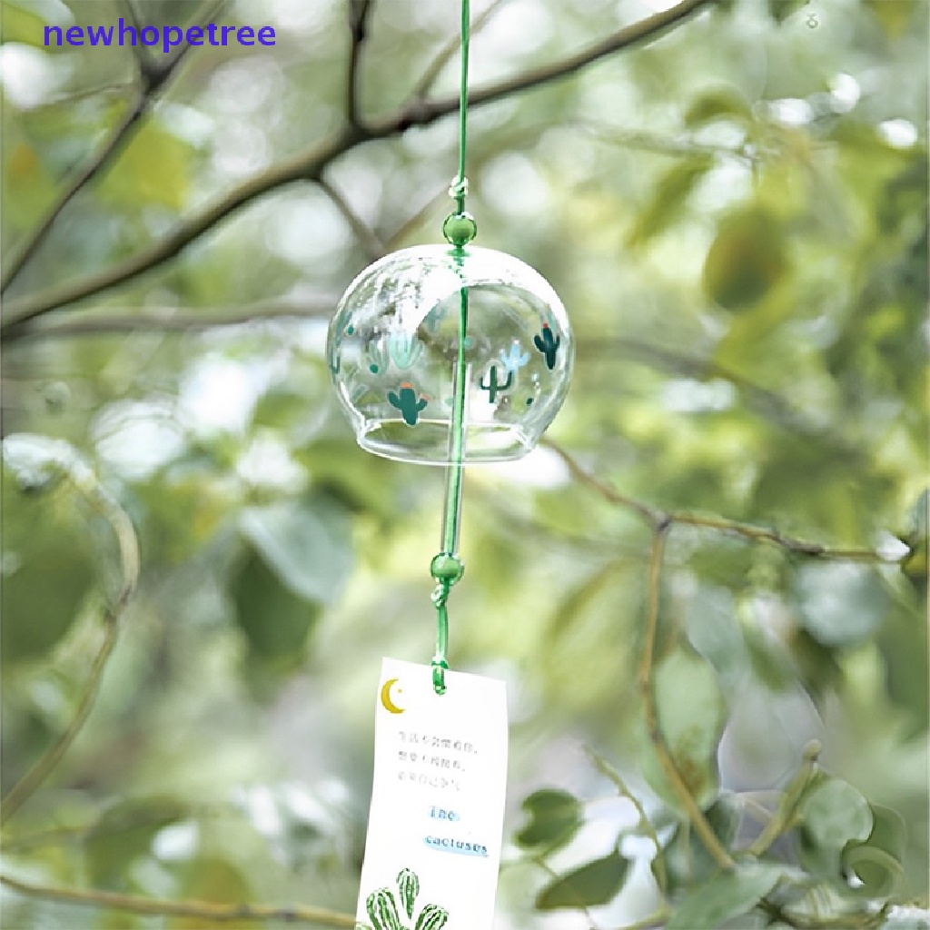 NTPH Japanese Wind Bell Sakura Pattern Wind Chimes Handmade Glass Furin ...