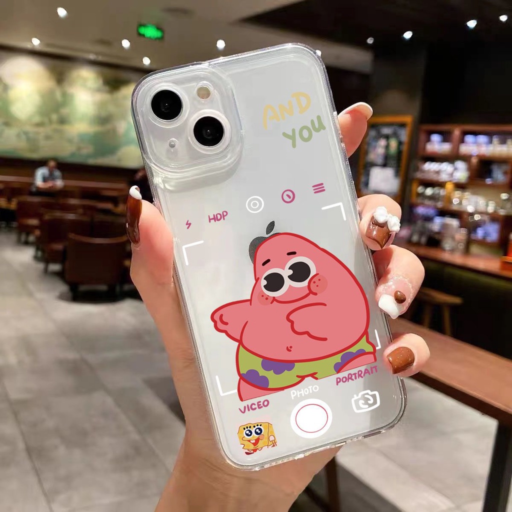 Patrick iPhone Case Silicone Soft Clear Case Square Edge Camera Full ...