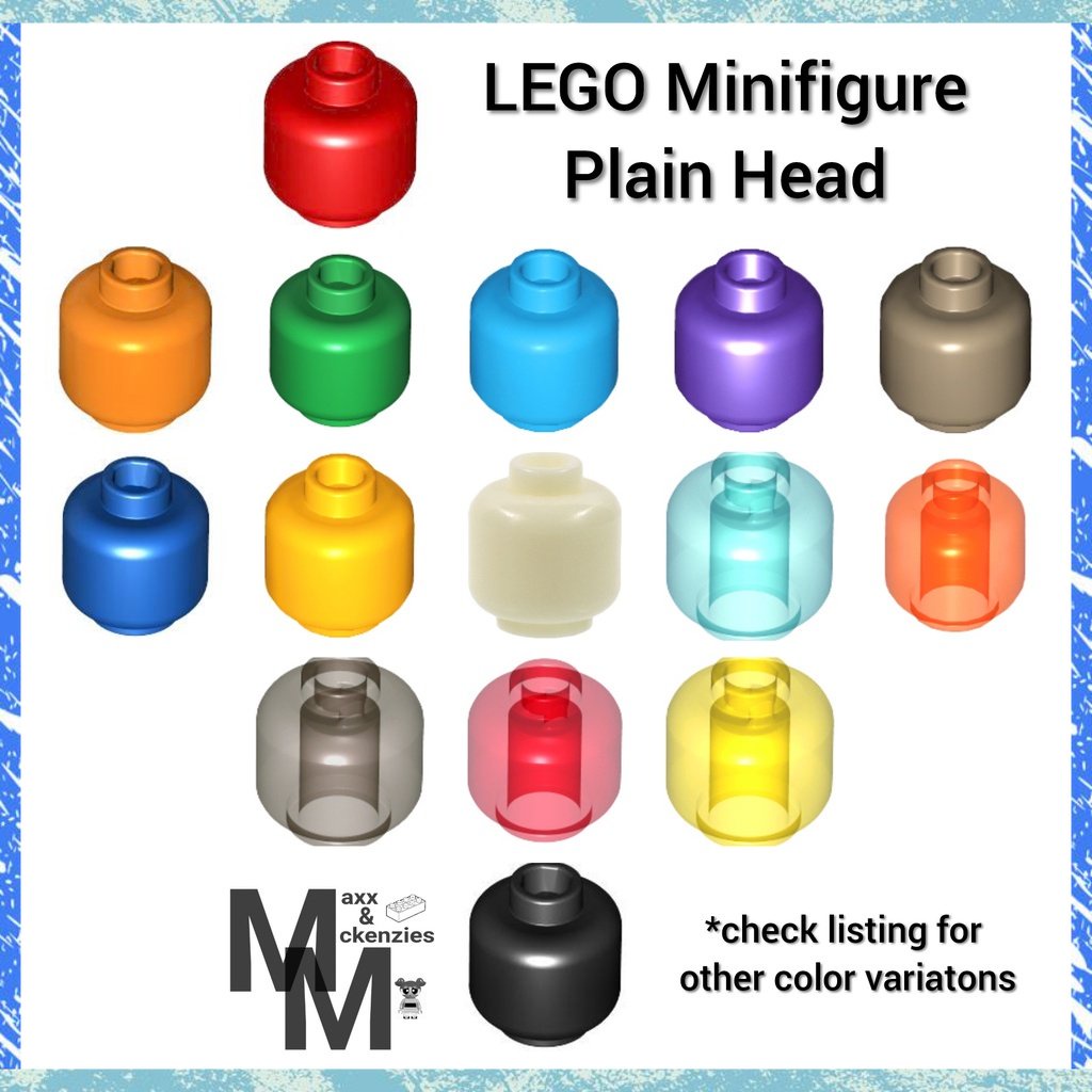 Minifigure Head Plain (3626c / 28621) LEGO Minifigure Body Part ...
