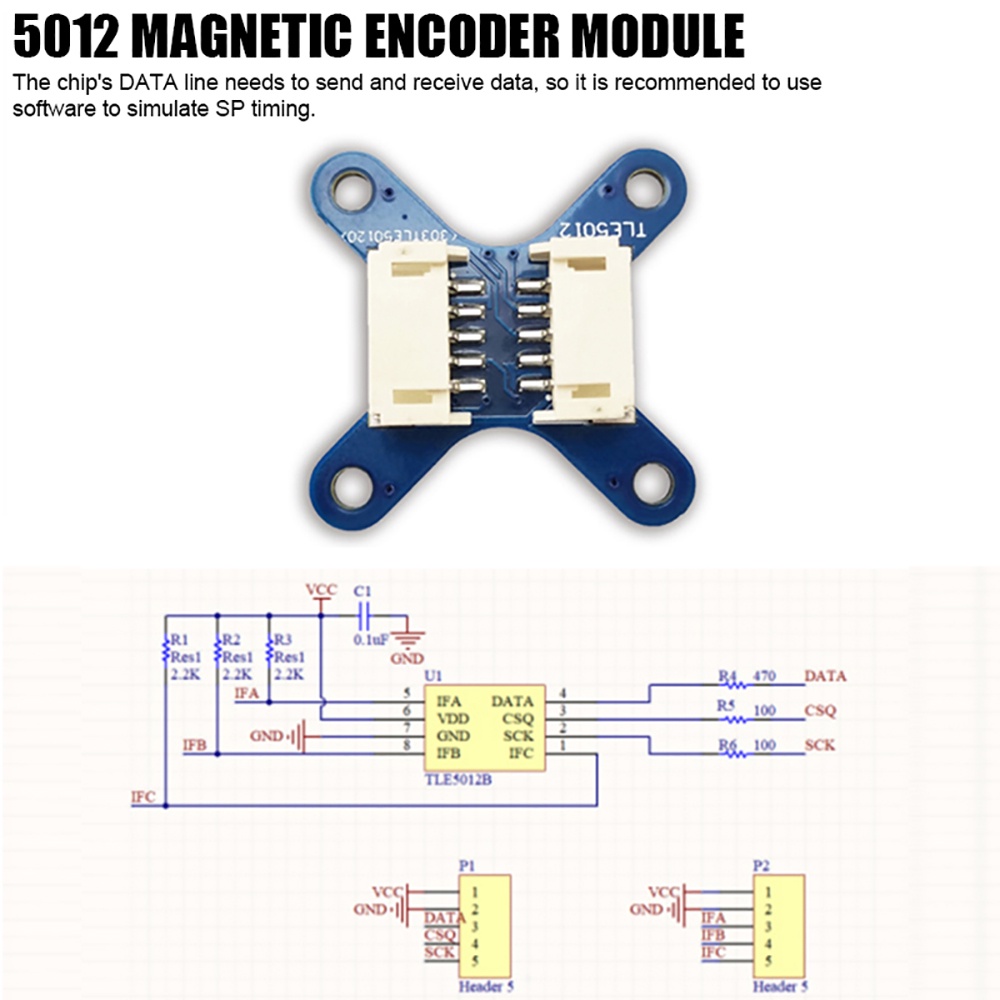 TLE5012 AS5600 Magnetic Encoder Module 12bit 15bit High Precision Angle ...
