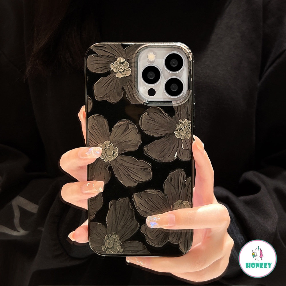 Vintage Black Flower Iphone Case Compatiable for IPhone 11 IPhone 14 ...