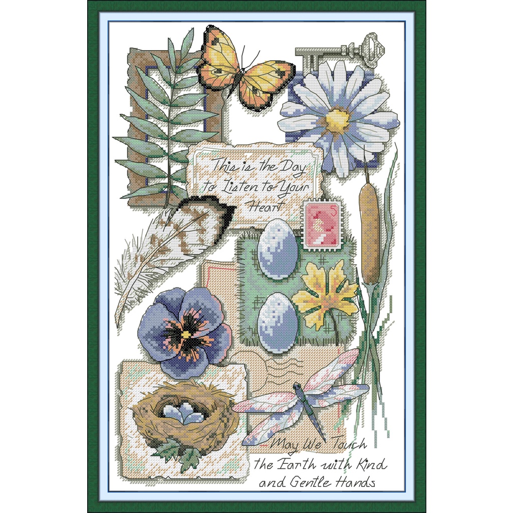 Joy Sunday Stamped Cross Stitch Ktis DMC Threads Chinese Needlework ...