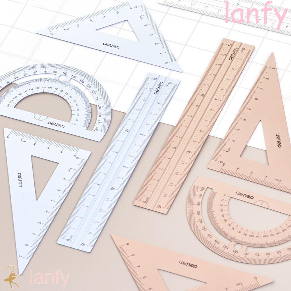 LANFY Portable Aluminium Ruler Set Hollow Examination Stationery Metal ...