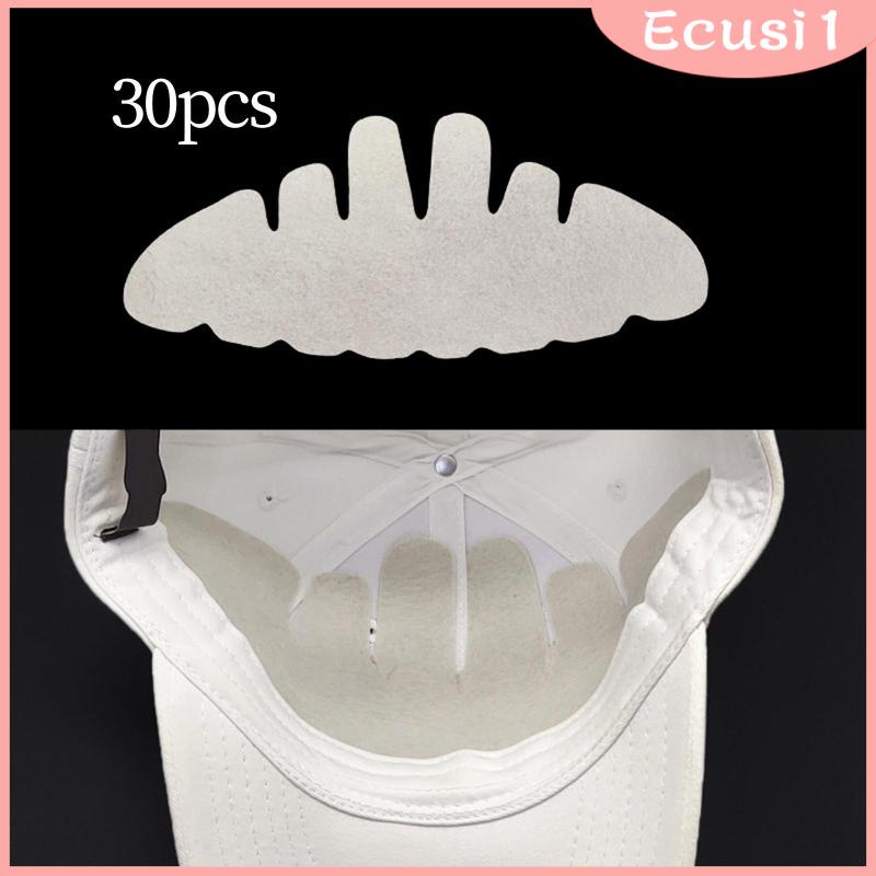 [Ecusi] 30Pcs Baseball Cap Sweat Liner Absorbent Hats Size Reducer Pads ...