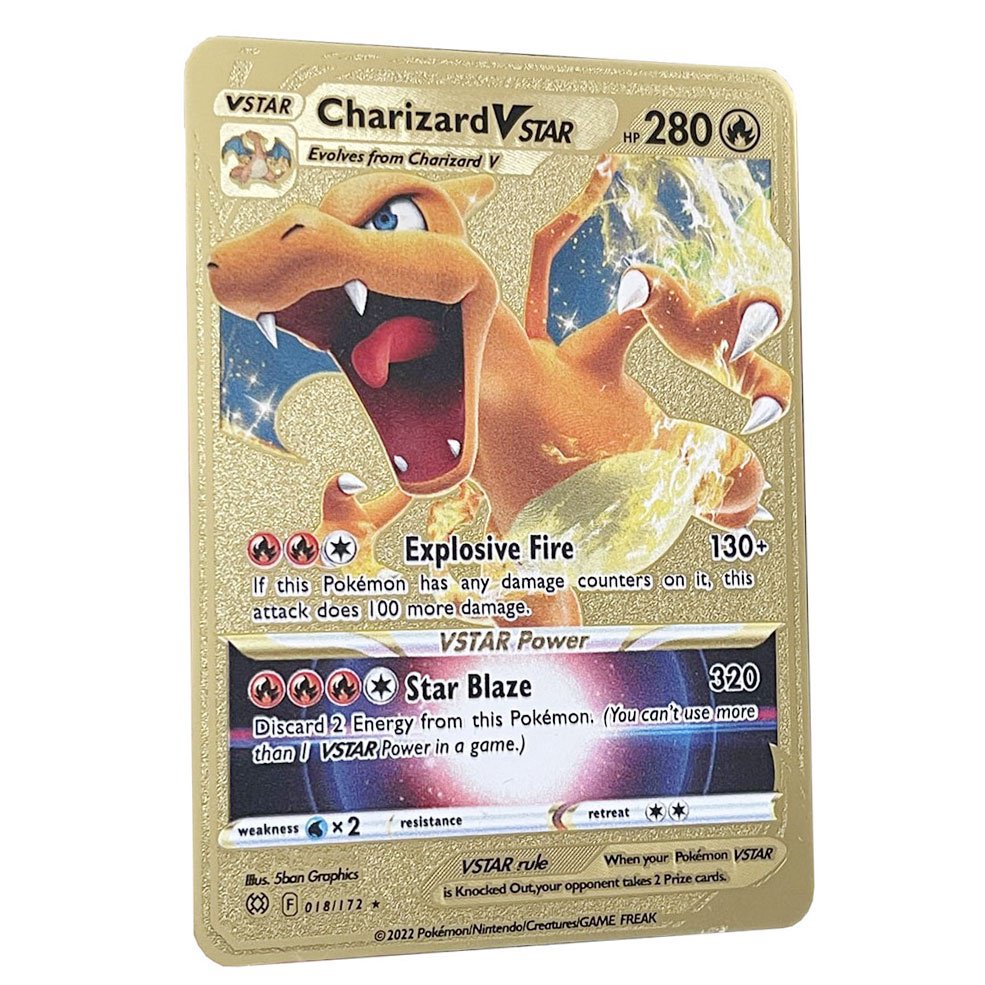 Charizard Vstar Golden Pokemon Cards in English Iron Metal Pokmo ...