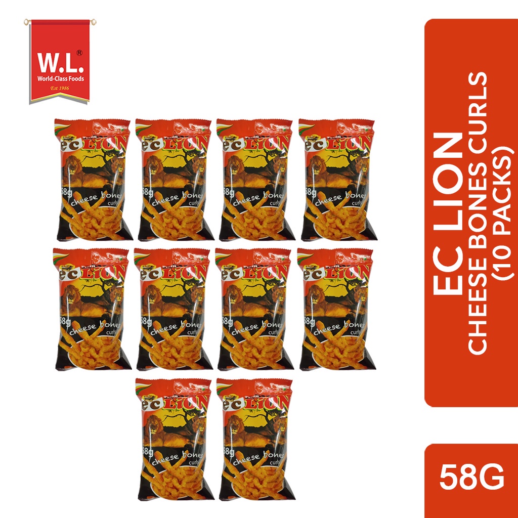 WL FOODS EC Twin Lion Cheese Bones Curls 58g x 10's | Shopee Philippines