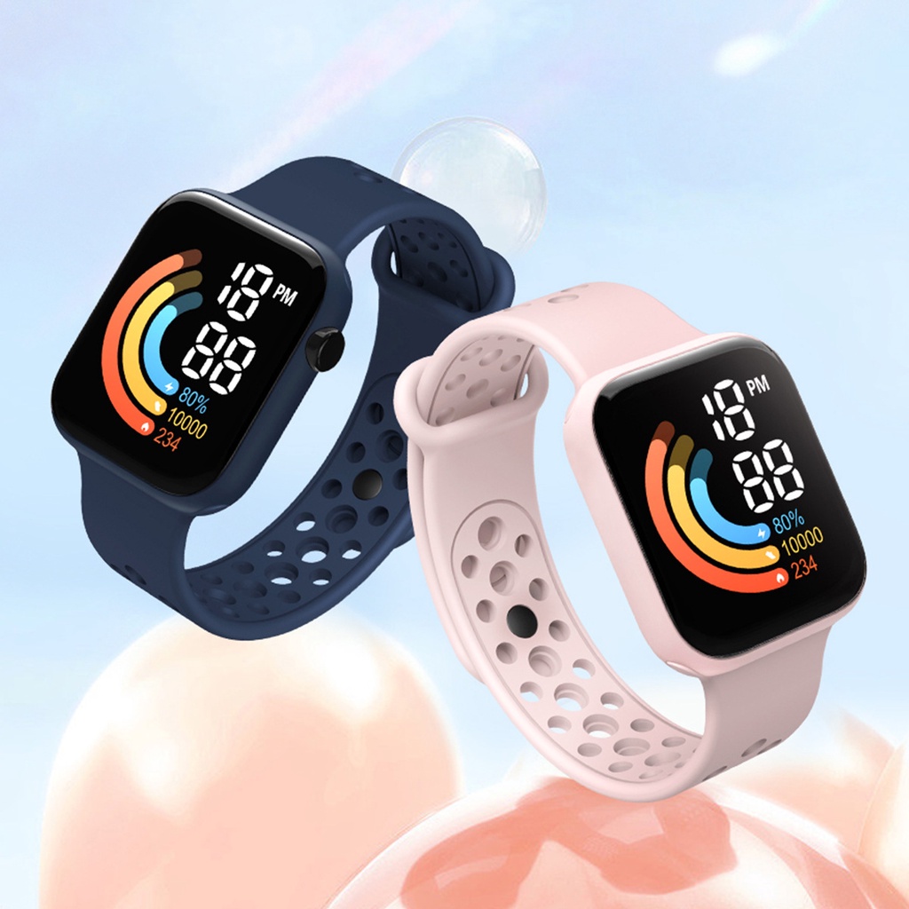 Led Creative Dial Rainbow Pattern Electronic Watch Unisex Student Watch ...