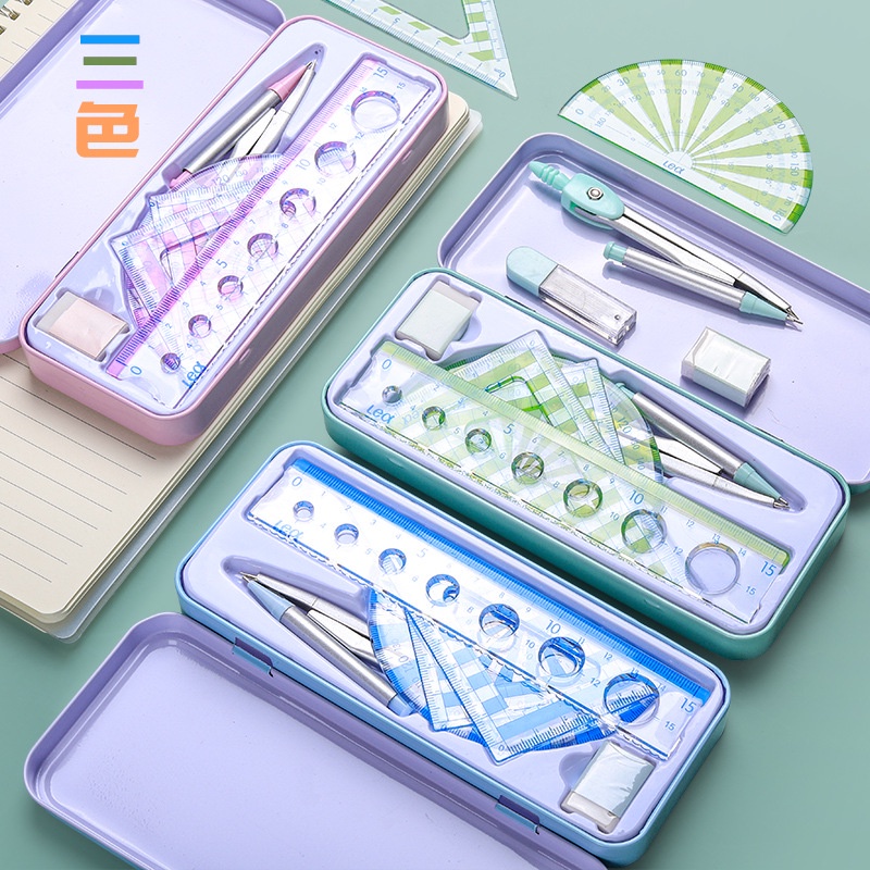 Seven-Piece Set Learning Measurement Tool Ruler Compass Drawing Four ...