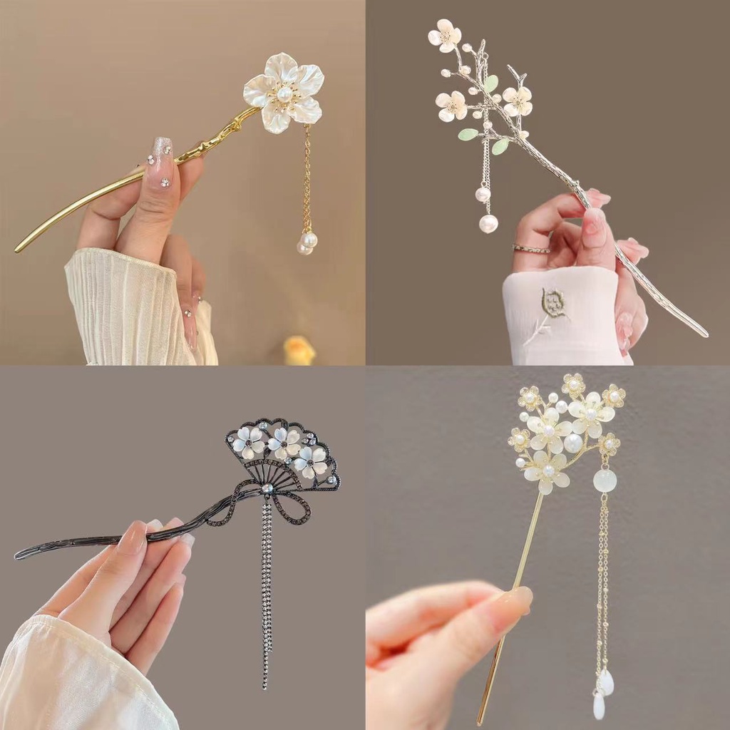 Ancient Style New Tassel Hairpin Elegant and Simple Retro Disc Hairpin ...