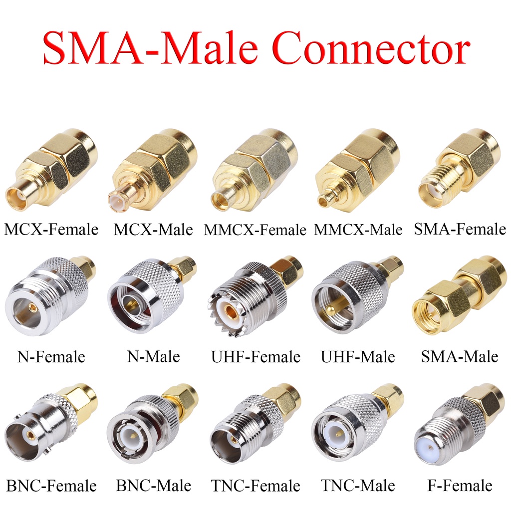 1Pcs RF Coaxial Connector SMA Male to BNC TNC MCX MMCX UHF N F Male Plug / Female Jack Adapter ...