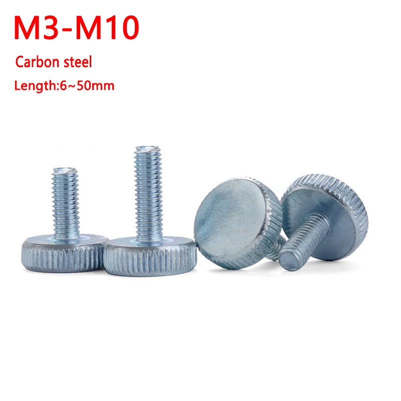 GB835 DIN653 Knurl Flat Head Hand Tighten Thumb Screw M3 M4 M5 M6 M8 M10 Curtain Wall Glass ...