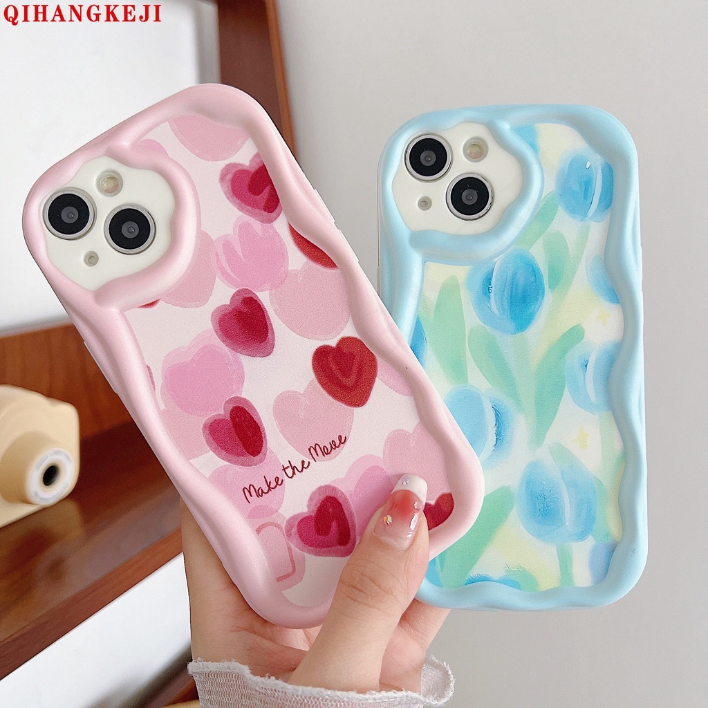 Casing Cream Love Apple Phone Case For Samsung Galaxy A14 A24 A34 A54 A02 A02S A03 A03S A04 A04E ...
