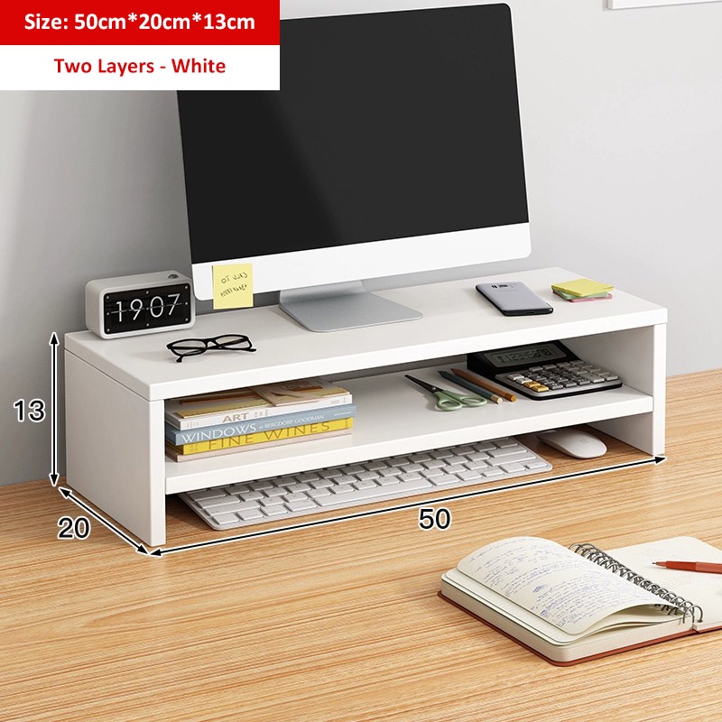 Monitor Stand Computer Screen Increased Holder Wooden Desktop Rack ...