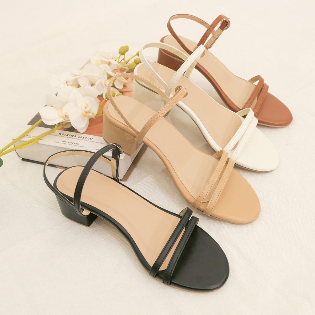 ⭐️ Kimi Anna Comfy 1 inch and 2 inches Block Heels Sandals Korean ...
