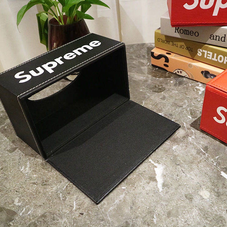 Fashion Brand Supreme Leather Tissue Box Personal Household Desktop ...